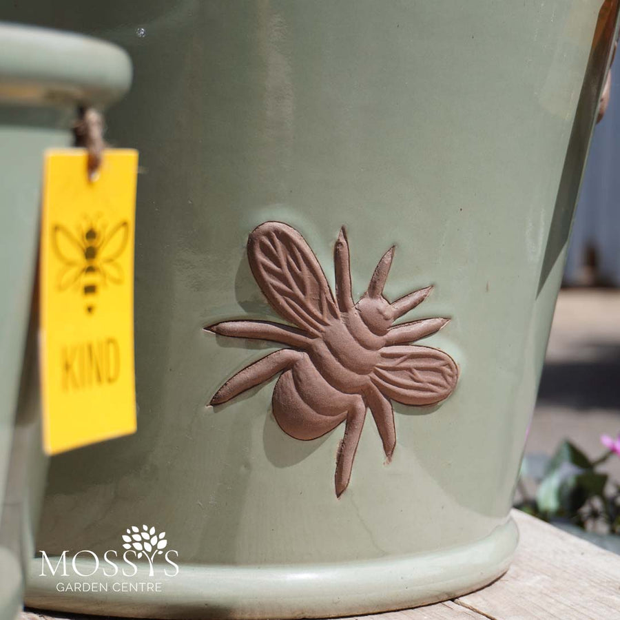 'Green' Bee Kind Bumble Bee Glazed Pots Frost Proof Planters – Mossys ...