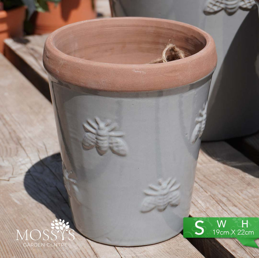 Dipped Grey Bumble Bee Garden Planters | Bee Kind Pots – Mossys Garden ...