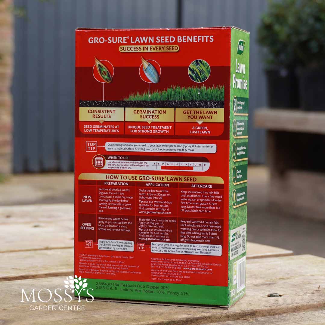 Westland Gro-Sure Fast Acting Lawn Seed 13m2 – Mossys Garden Centre