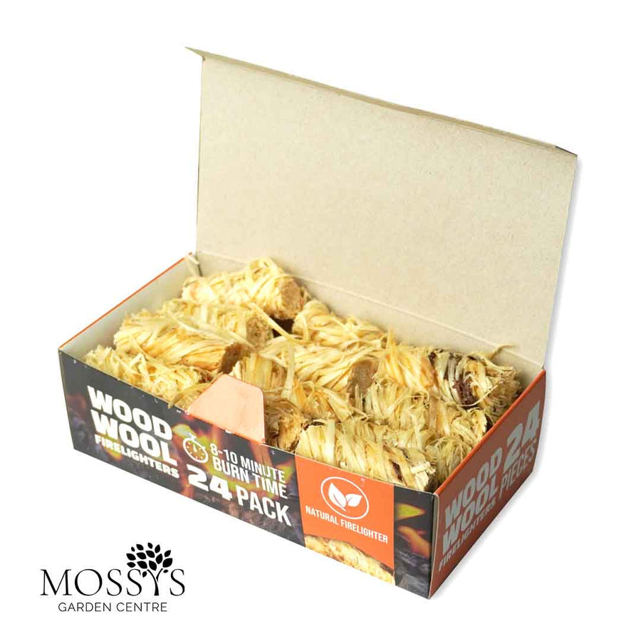 Natural Wood Wool Firelighters | Quick To Light & Long Burn Time ...