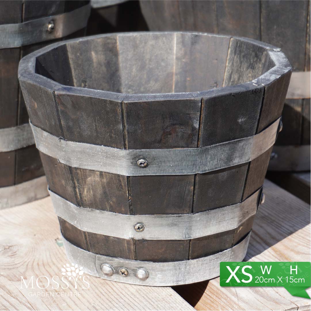 Rustic Garden Tall Wooden Barrel Pot | Outdoor Garden Planter – Mossys ...