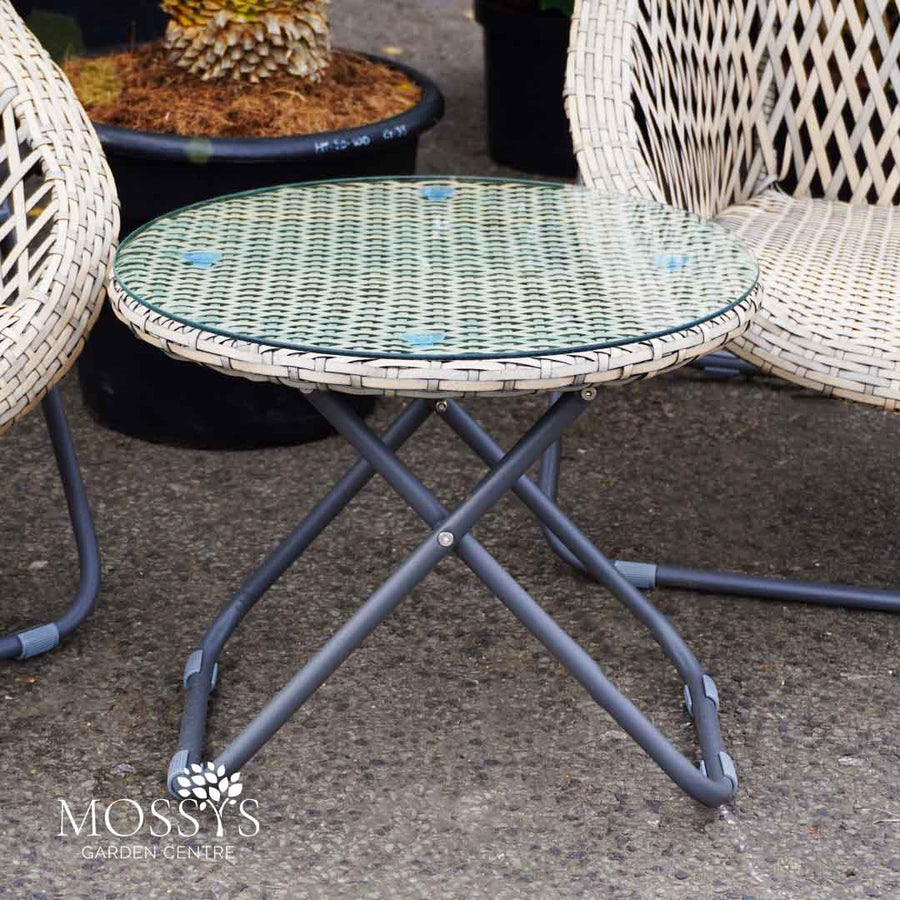 2 Foldable Rattan Lounger Chairs & Table & Set – Mossys Garden Centre